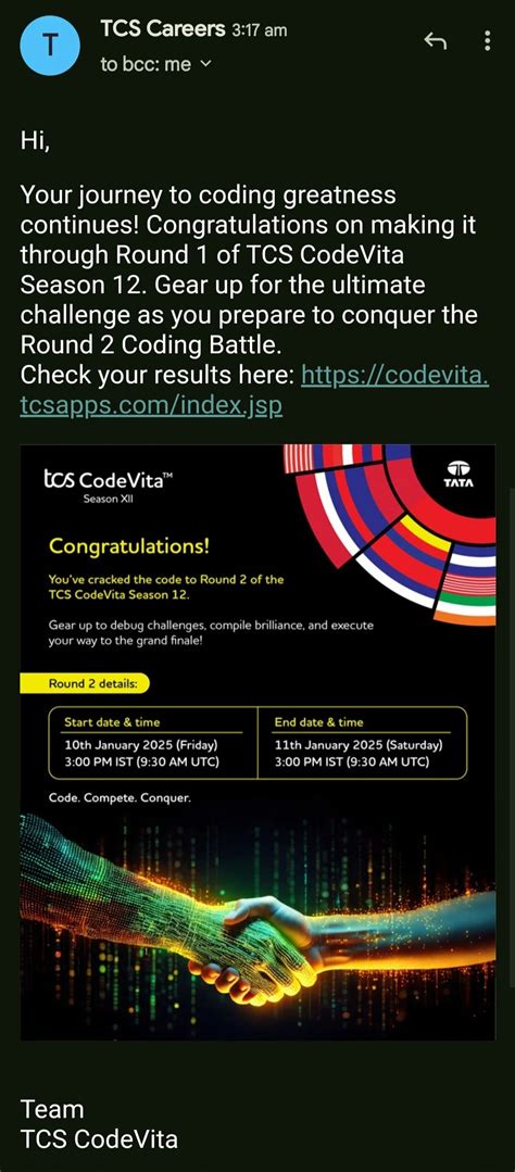 😊😇😊 ️pleased to share that i ve successfully cleared round 1 of tcs