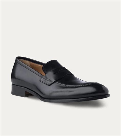 Dress Shoe Penny Loafer Black Antique Leather Ace Marks