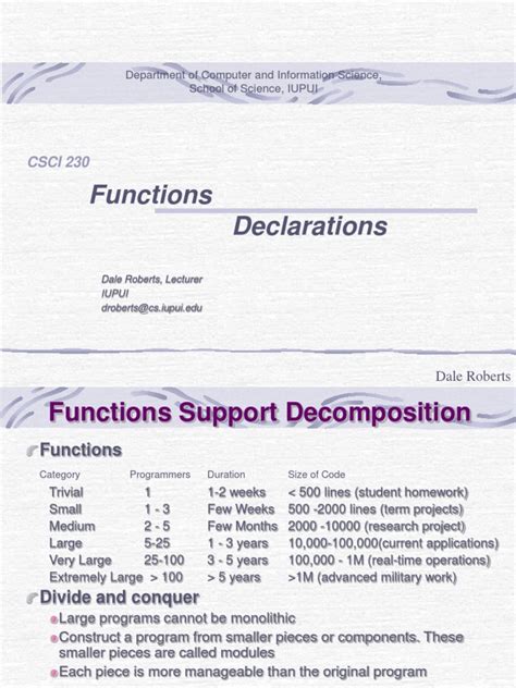 T06afunctionsdeclarations Pps Pdf Subroutine Parameter Computer