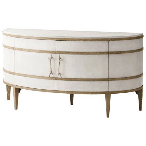 Theodore Alexander Corallo 6134 006chc Brandon Curve Ii Bowfront Cabinet With Embossed Leather