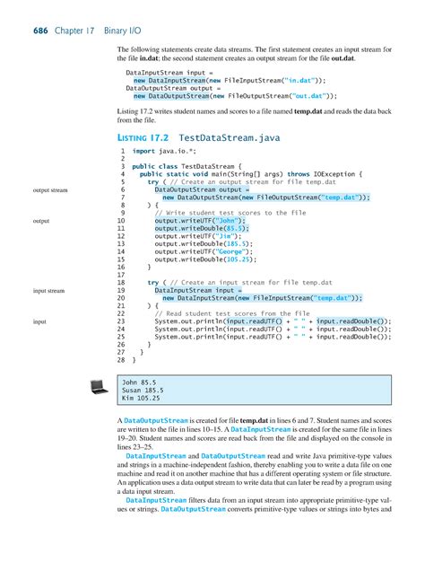 Introduction To Java Programming Notes 686 Chapter 17 Binary Io