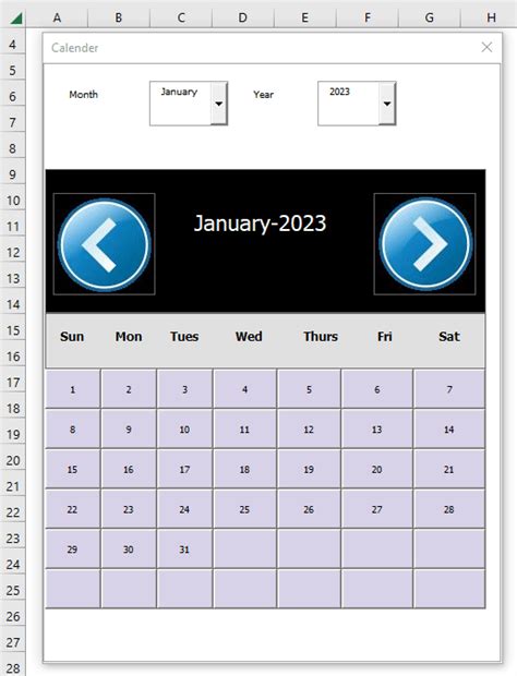 how to create calendar using vba in excel with easy steps