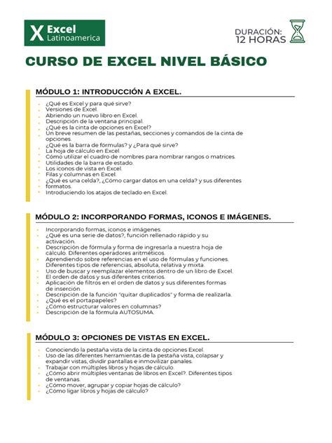 Curso Excel Basico Ok Pdf