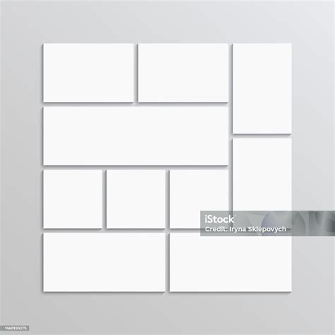 포트폴리오 이미지 그리드 사진 콜라주 프레임입니다 앨범 브랜드 보드 무드 보드 템플릿입니다 모자이크 사진 레이아웃 0명에 대한 스톡 벡터 아트 및 기타 이미지 Istock