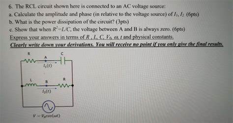 Solved The RCL Circuit Shown Here Is Connected To An AC Chegg Com