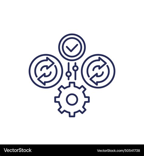 Iteration And Iterative Process Line Icon Vector Image