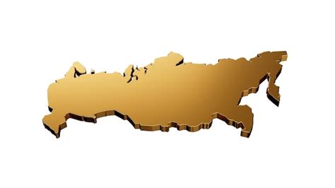 Premium Photo Russia Gold Brass Map Isolated On White Background 3d