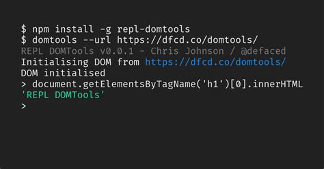 GitHub Workeffortwaste Repl Domtools A Browser Free DevTools Playground For Your Command Line
