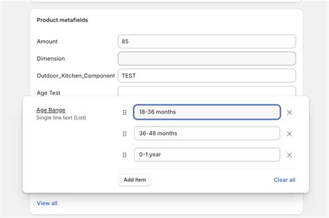 Shopify How Can I Add An Array Of Values Using Shopify Metafields Algolia