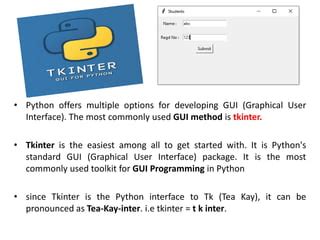Tkinter GUI Programming In Python Pdf
