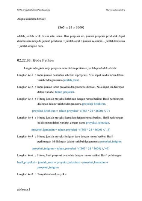 0222 Proyeksi Jumlah Penduduk Menggunakan Bahasa Pemrograman Python Pdf