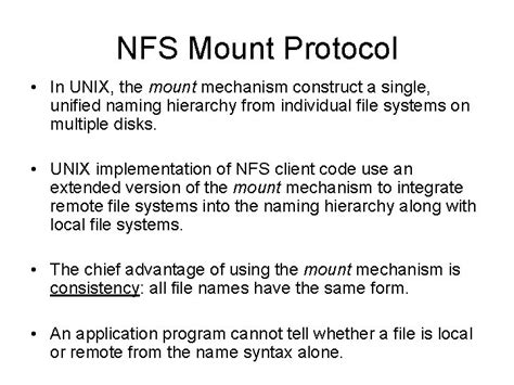 NFS The Sun Network File System NFS An