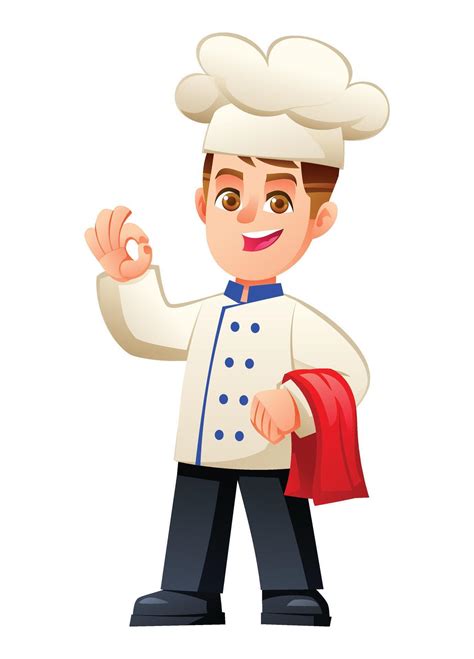 Animated Chef Character With A Red Apron 76234694 Vector Art At Vecteezy