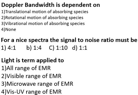 Solved Doppler Bandwidth Is Dependent On 1translational