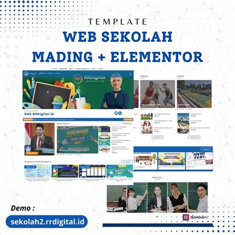 Jual Template Websekolah Sekolah Mading Pro Responsive Custome Elementor Shopee Indonesia