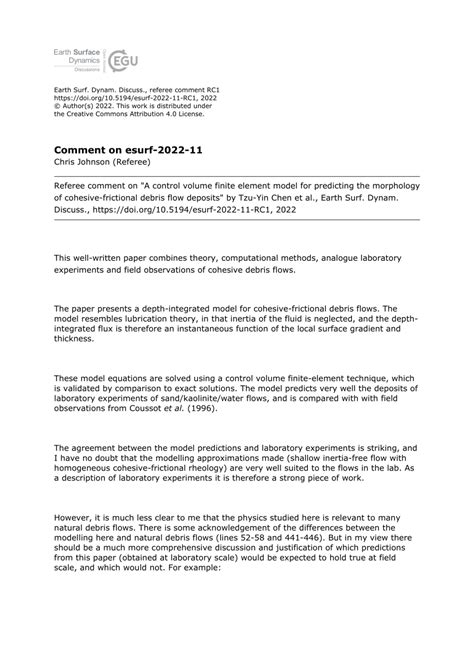 Pdf A Control Volume Finite Element Model For Predicting The Morphology Of Cohesive Frictional