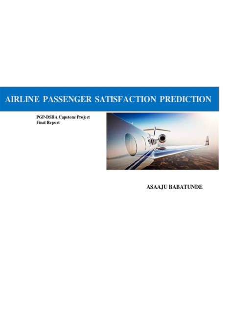 Predicting Airline Passengers Satisfaction Pdf Dependent And