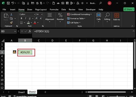 Advanced Excel Stdevs Function