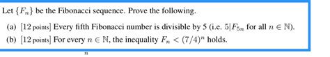 Solved Let Fn Be The Fibonacci Sequence Prove The Chegg
