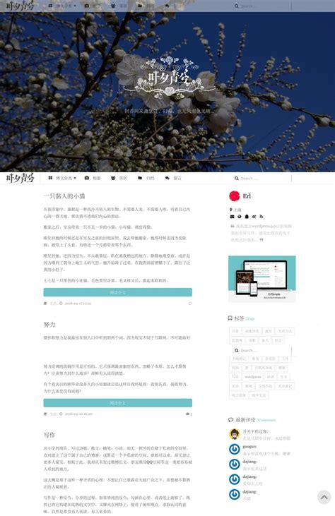wordpress极简优秀的博客主题 erlsimplev1 5主题 小马博客
