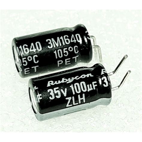 Rubycon Zlh 100uf 35v ตัดขา ราคา5ตัว Capacitor ตัวเก็บประจุ คาปาซิเตอร์ Shopee Thailand