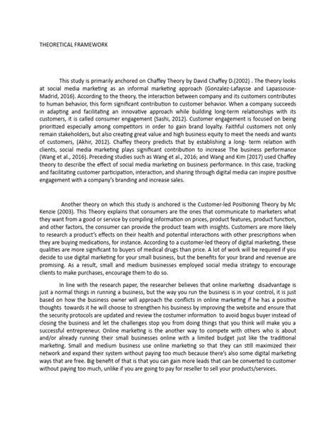 Theoretical Framework Pdf Digital Marketing Marketing