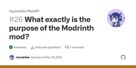 What Exactly Is The Purpose Of The Modrinth Mod HypixelDev ModAPI Discussion GitHub