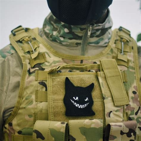 Cat Embroidered Patch With Hook Miltary Patch Fun Morale Patch Etsy Velcro Patches