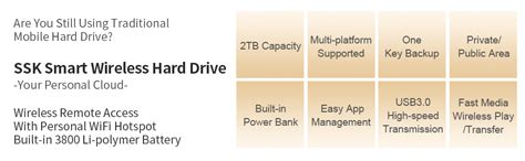 Ssk Tb Portable Nas External Wireless Hard Drive With Own Wi Fi Hotspot Personal Cloud Smart