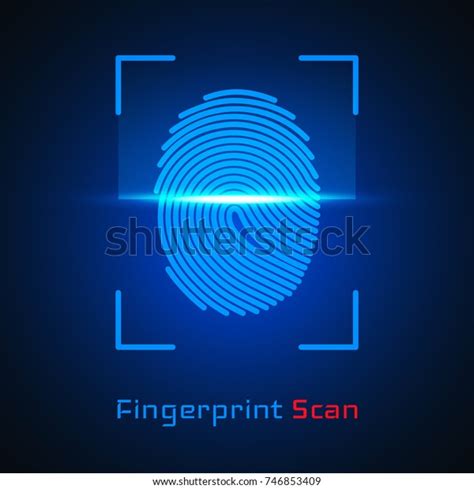 Fingerprint Scanning Identification System Biometric Authorization Stock Vector Royalty Free
