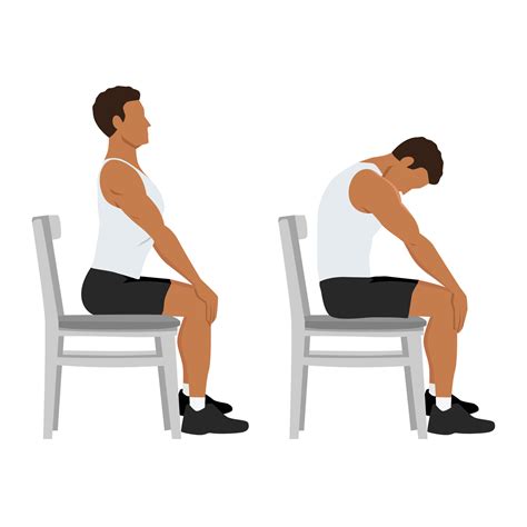 Man Doing Yoga Chair Cat Cow Stretch Exercise 26751869 Vector Art At