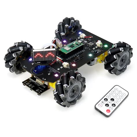 Freenove Mecanum Wheel Car Kit For Raspberry Pi Pico W Dot Matrix Obstacle Avoidance Line