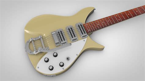 빈티지 일렉트릭 기타 3d 모델 39 C4d Free3d