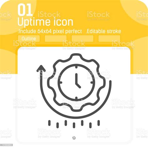 흰색 배경에 격리 된 윤곽선 스타일이있는 가동 시간 아이콘입니다 벡터 일러스트 는 웹 사이트 Ui Ux 및 모바일 앱에 대한 간단한 선형 요소 얇은 스트로크 기호 기호 기호