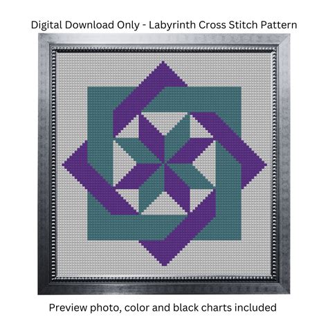 Labyrinth Cross Stitch Pattern Downloadable Pdf My Community Made