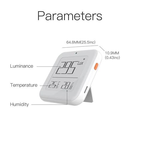 Moes Zigbee Smart Light Temperature Humdity Sensor Eink Display
