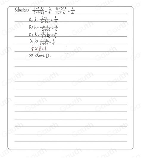 Solved Which Graph Represents A Line Perpendicular To Line K C D [coordinate Geometry]