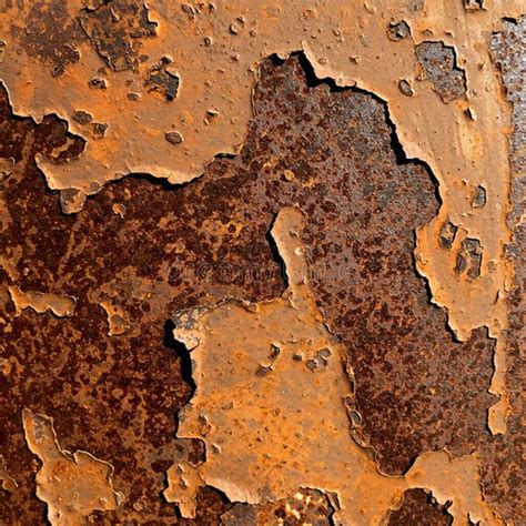 Flaking Rust On A Metallic Surface Displays Various Shades Of Brown And