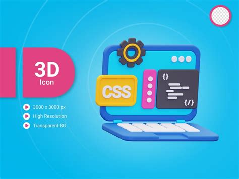 Premium Psd 3d Css Coding Icon