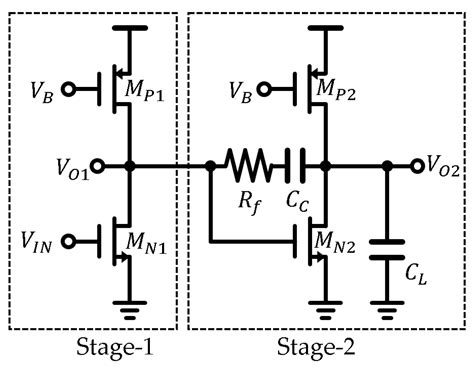 Three Stage Operational Amplifier With Frequency Compensation Using
