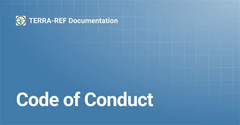 code of conduct terra ref documentation