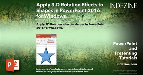 Apply 3 D Rotation Effects To Shapes In Powerpoint 2016 For Windows