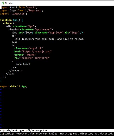 Unable To Start Tsserver Matching Root Dirctory Not Detected Issue 1543 Neovim Nvim