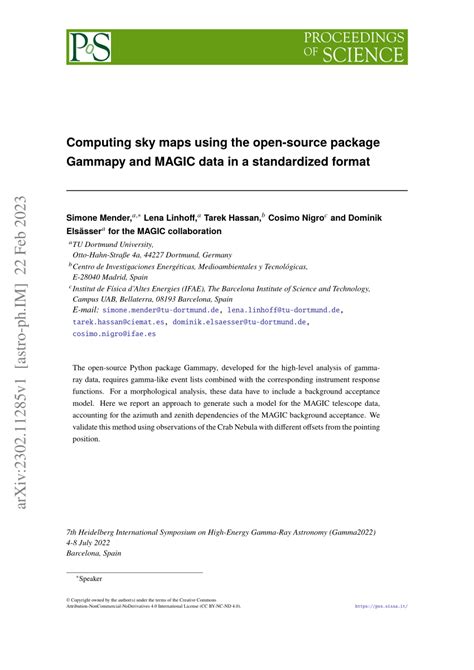pdf computing sky maps using the open source package gammapy and