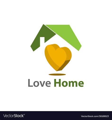 Love House Stock Logo Abstract House Logo Vector Image