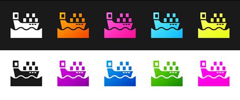 흑백 배경에 격리 된 상자 배달 서비스 아이콘화물 선을 설정합니다 배달 교통 소포 상자 상품화물 벡터 검은색에 대한 스톡 벡터