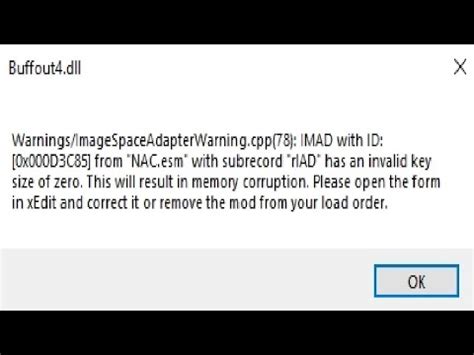 How Fix Buffout Error X D C From NAC Esm YouTube
