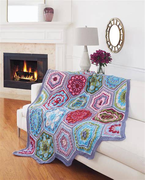 Bohemian Hexagons Throw Mary Maxim Mellowspun