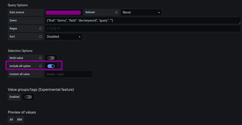 Way To Make All Values Selected Of A Variable Configuration Grafana