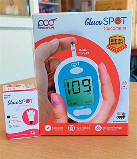 Gluco Spot Glucometer With 25 Test Strips Pgs 10